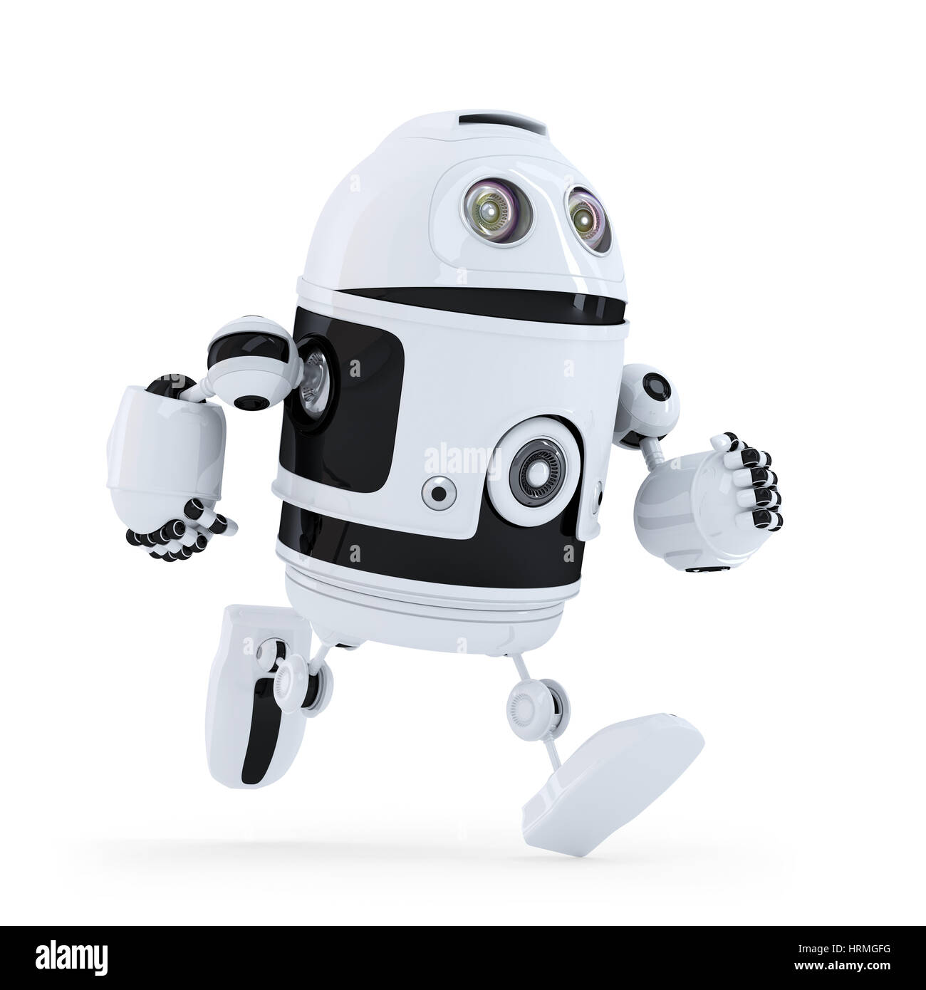 Running robot. Isolated on white. Contains clipping path Stock Photo ...