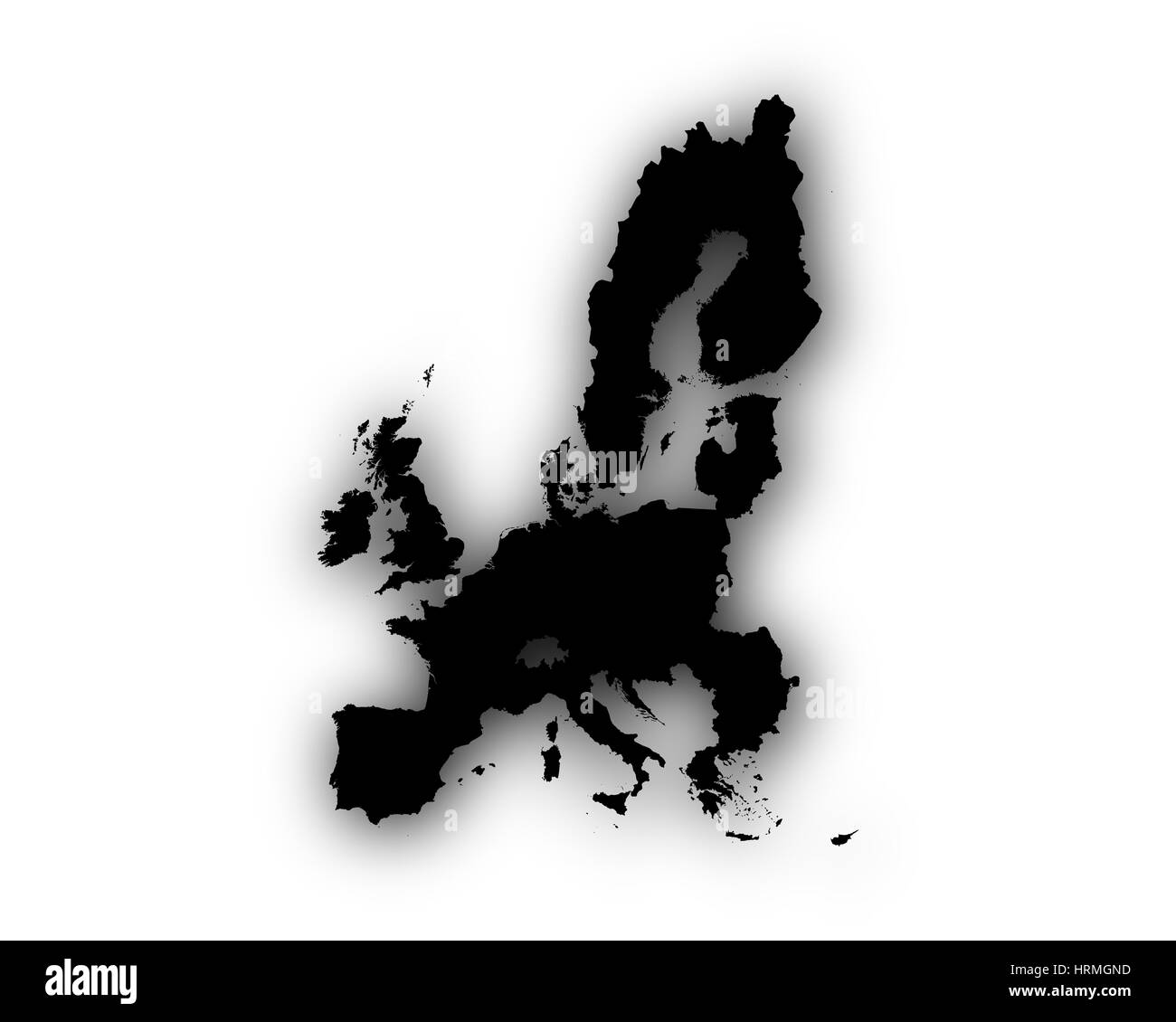 Map of the EU with shadow Stock Photo - Alamy