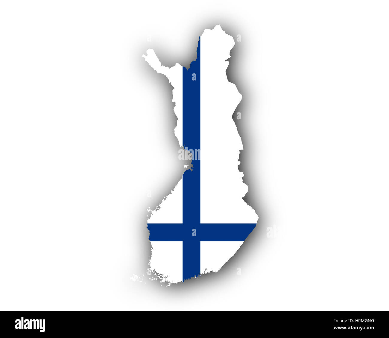 Map and flag of the Finland Stock Photo - Alamy