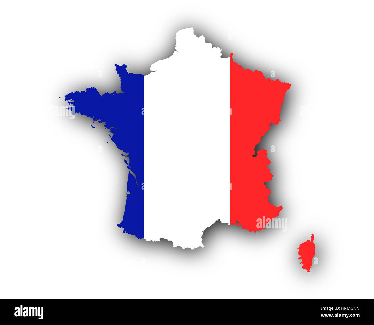 Map and flag of France Stock Photo - Alamy