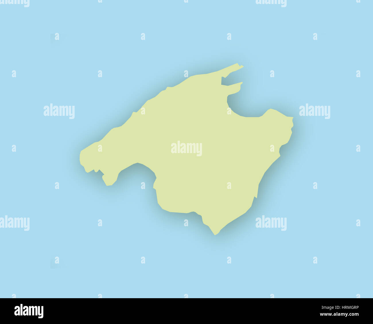 Map of Mallorca with shadow Stock Photo - Alamy