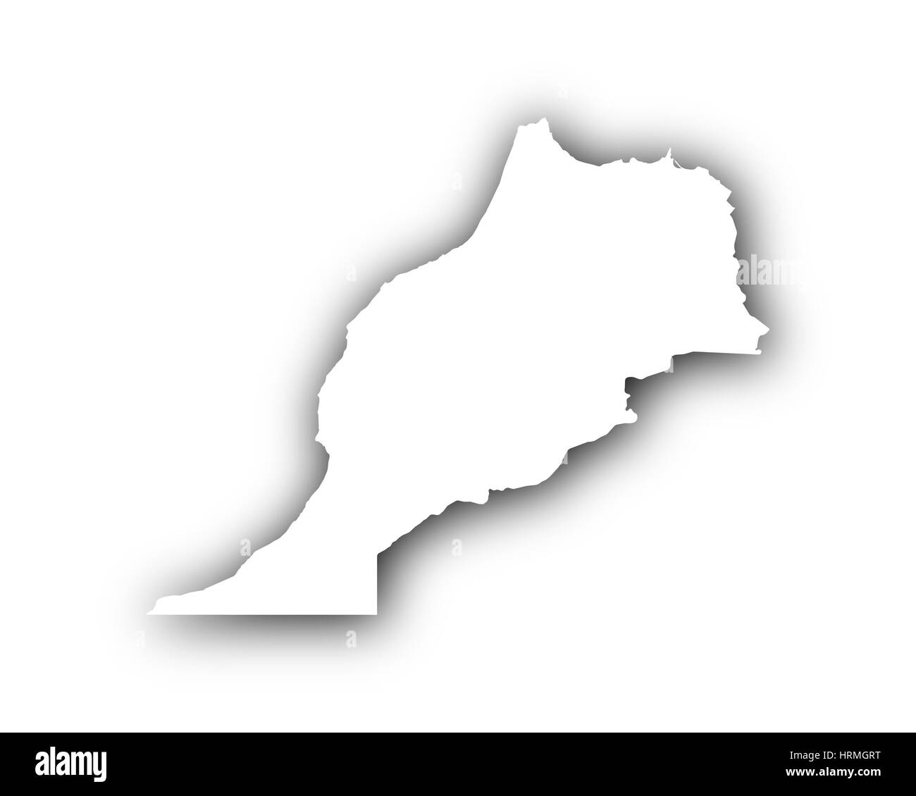Map of Morocco with shadow Stock Photo - Alamy