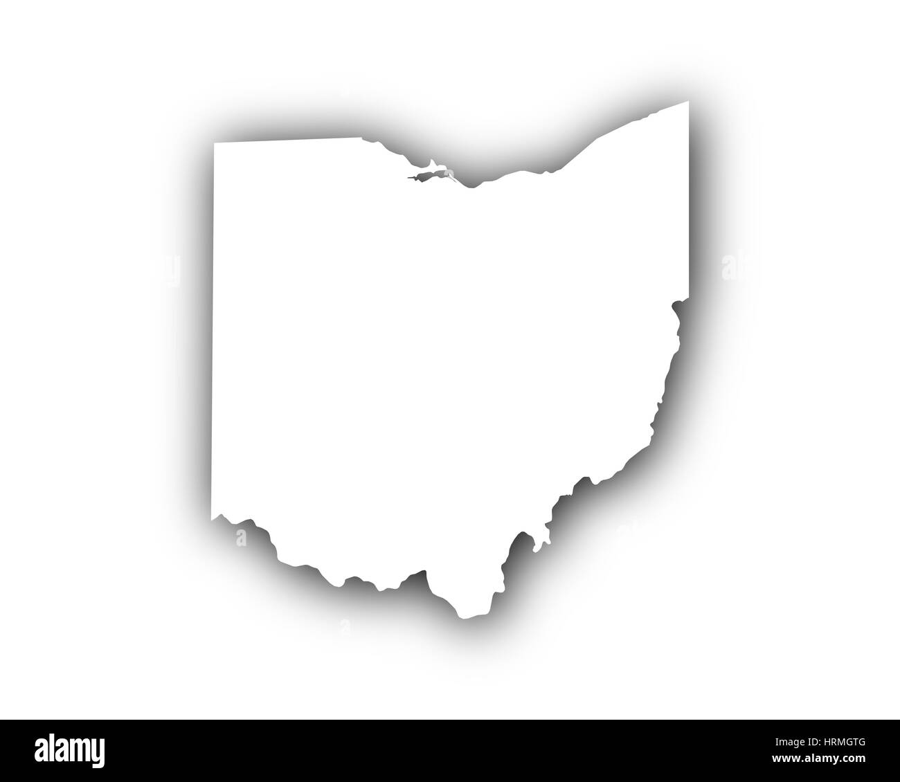 Map of Ohio with shadow Stock Photo - Alamy