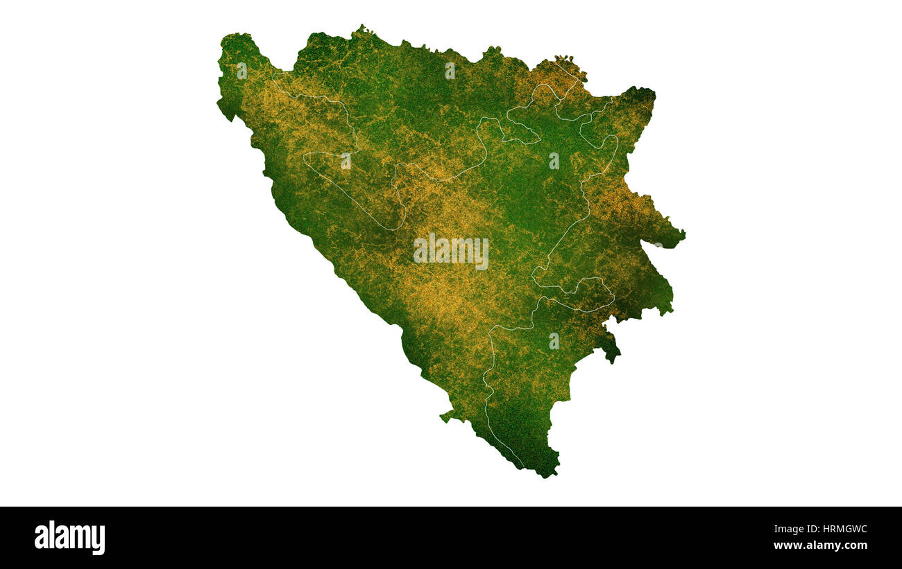 Bosnia and Herzegovina detailed country map visualization Stock Photo ...