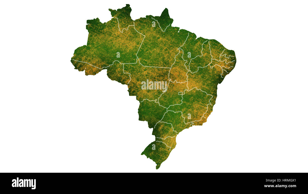 Brazil detailed country map visualization Stock Photo - Alamy