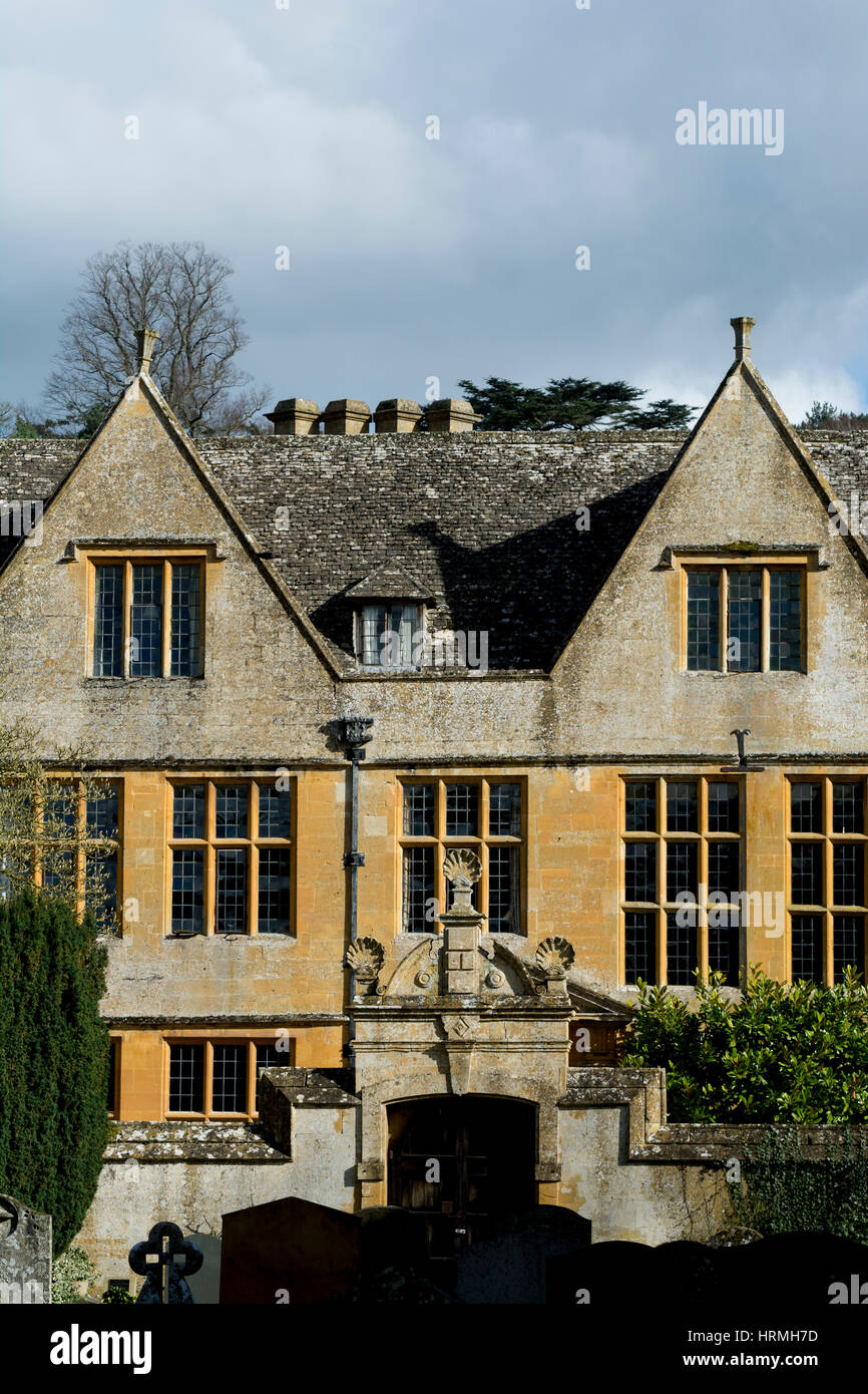 Stanway House from St. Peter`s churchyard, Stanway, Gloucestershire ...