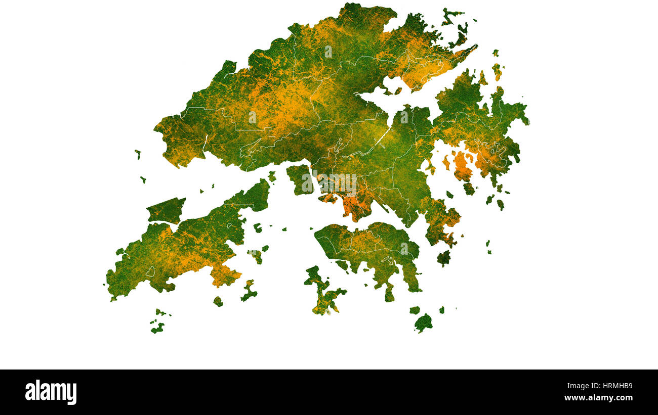 Hongkong detailed country map visualization Stock Photo - Alamy