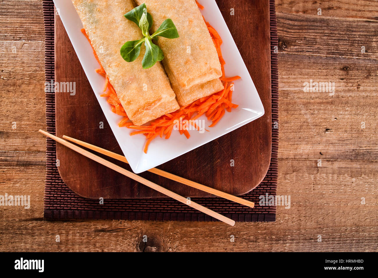 Vegetable spring rolls Stock Photo - Alamy