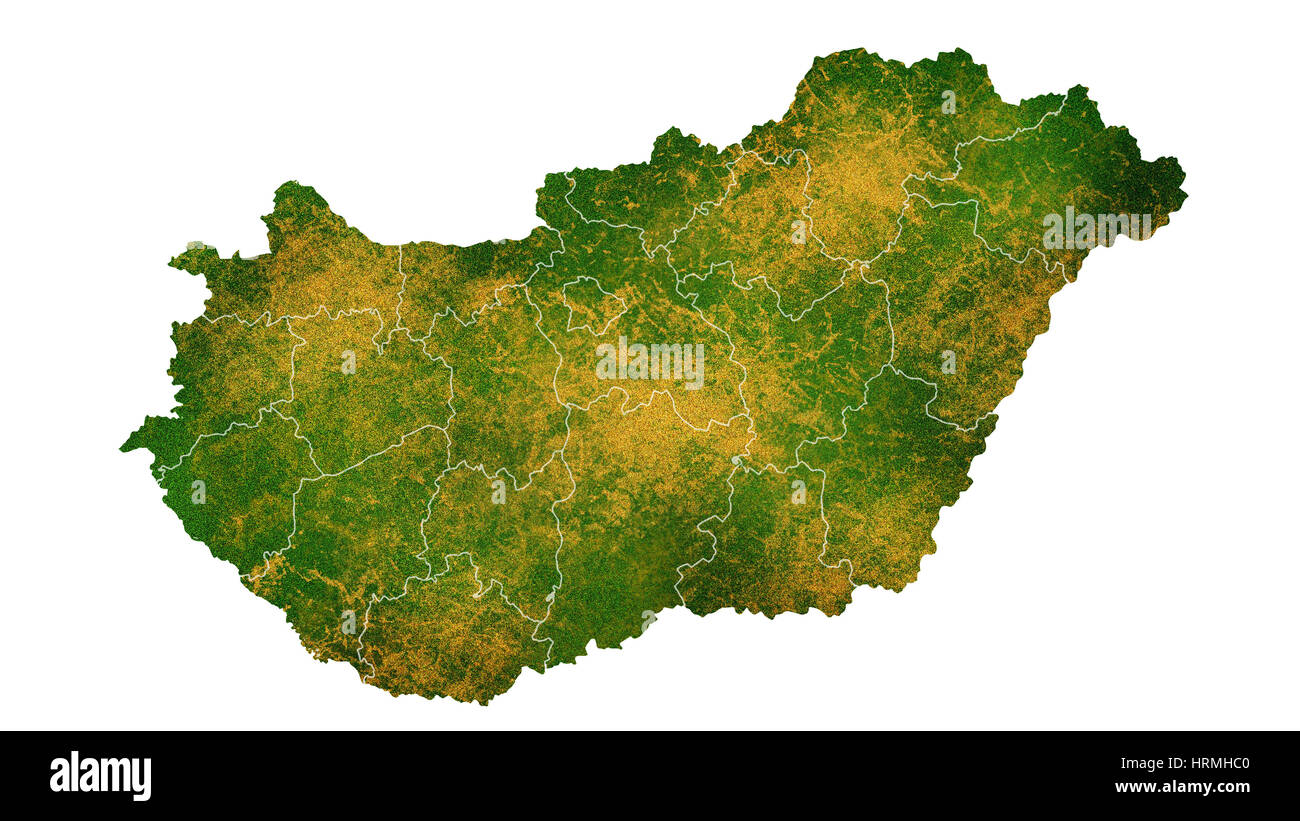 Hungary detailed silhouette map hi-res stock photography and images - Alamy