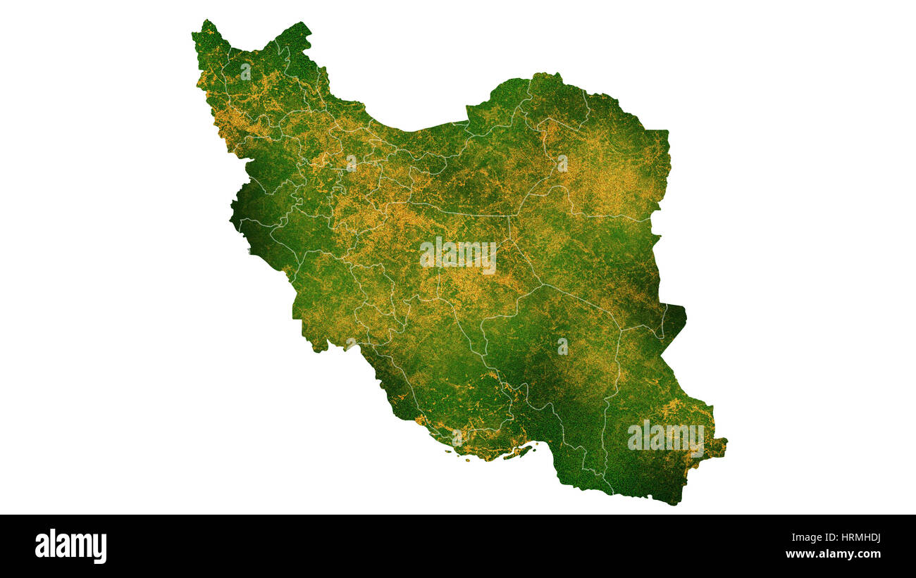 Iran detailed country map visualization Stock Photo - Alamy