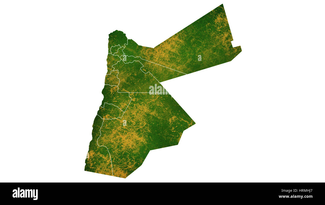 Jordan detailed country map visualization Stock Photo - Alamy