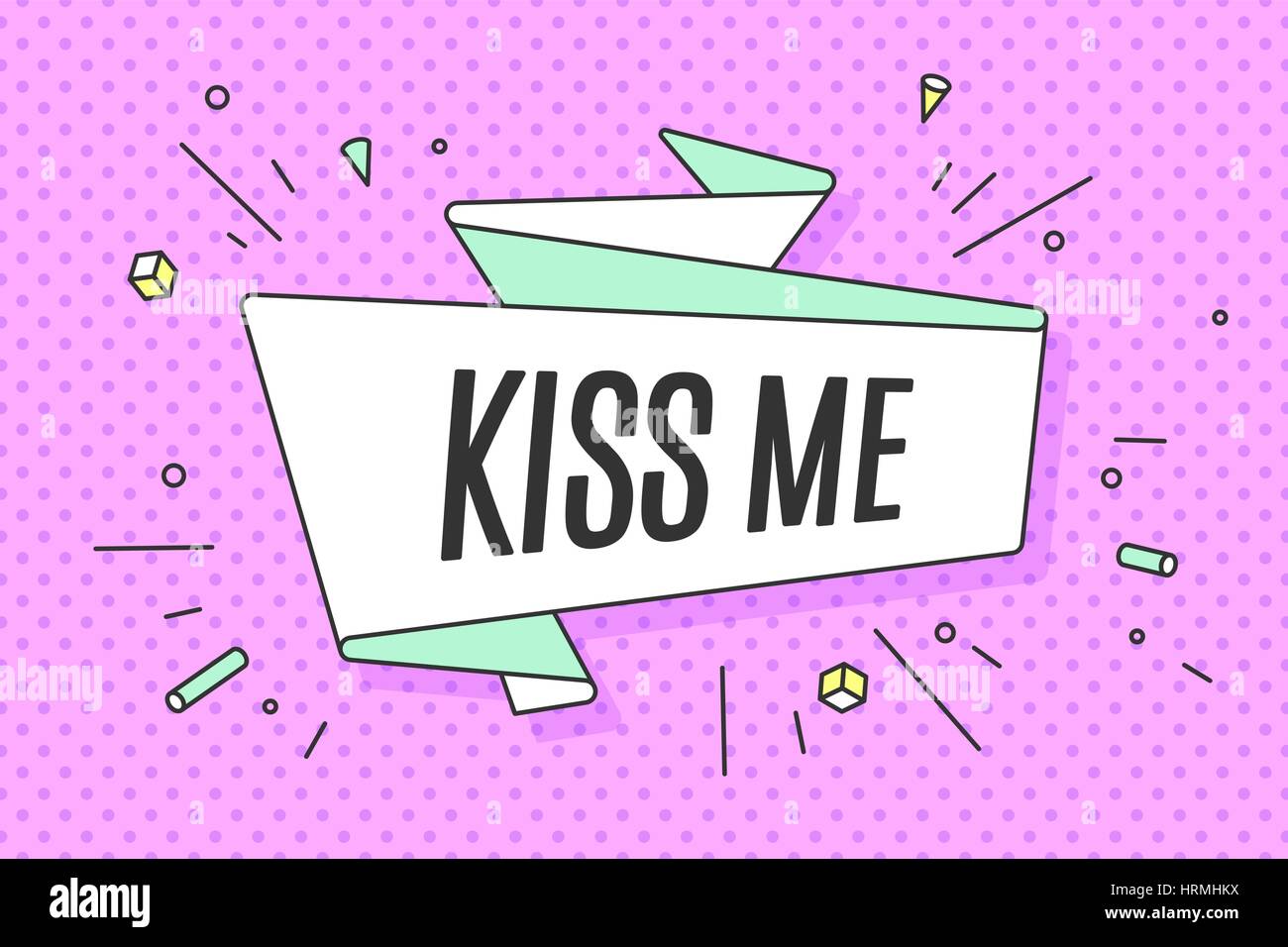 Ribbon banner with text Kiss Me Stock Vector Image & Art - Alamy
