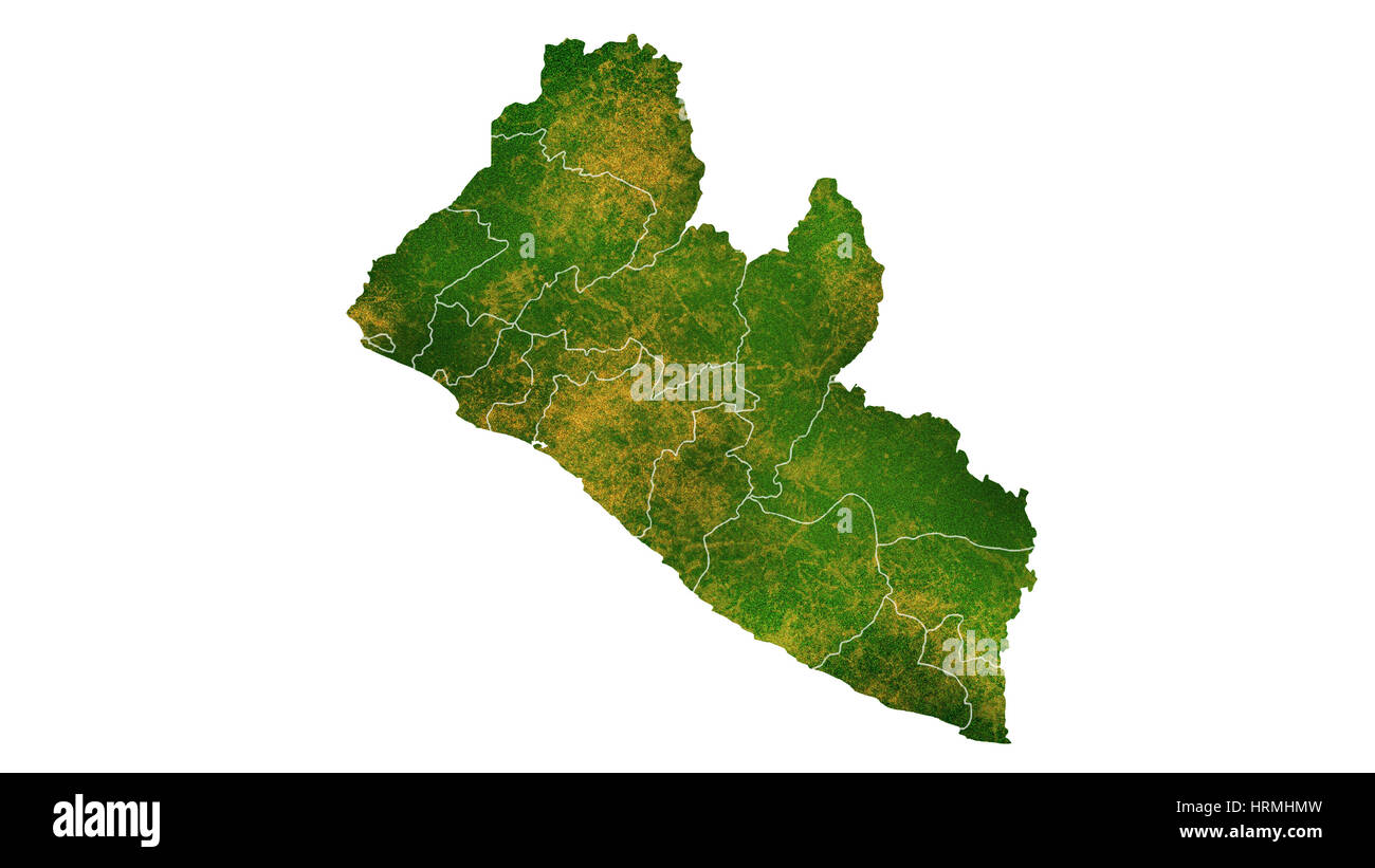 Liberia detailed country map visualization Stock Photo - Alamy