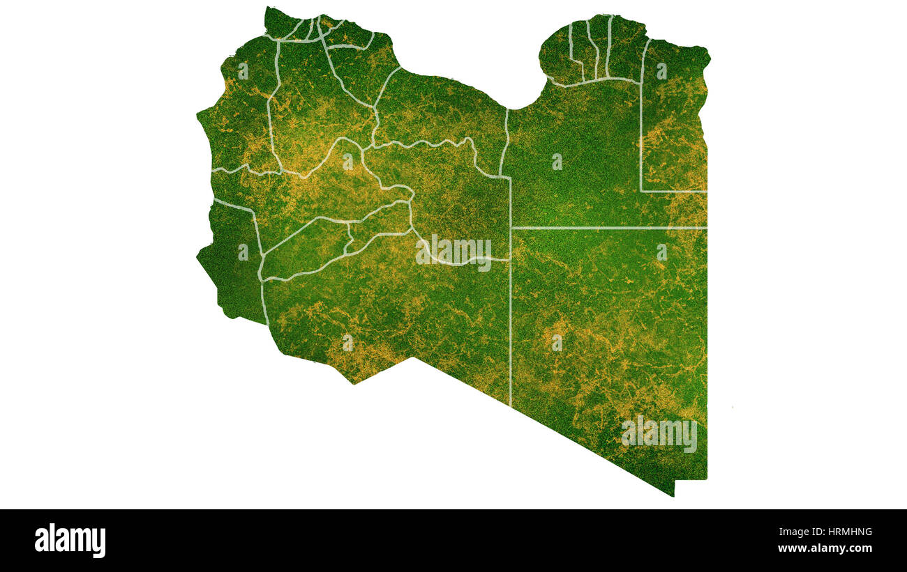 Libya detailed country map visualization Stock Photo - Alamy