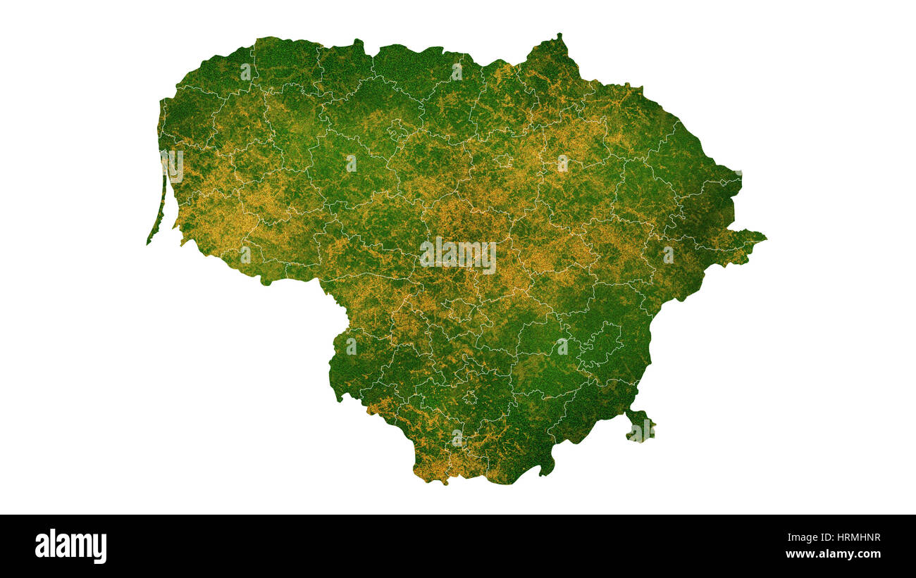 Lithuania detailed country map visualization Stock Photo - Alamy