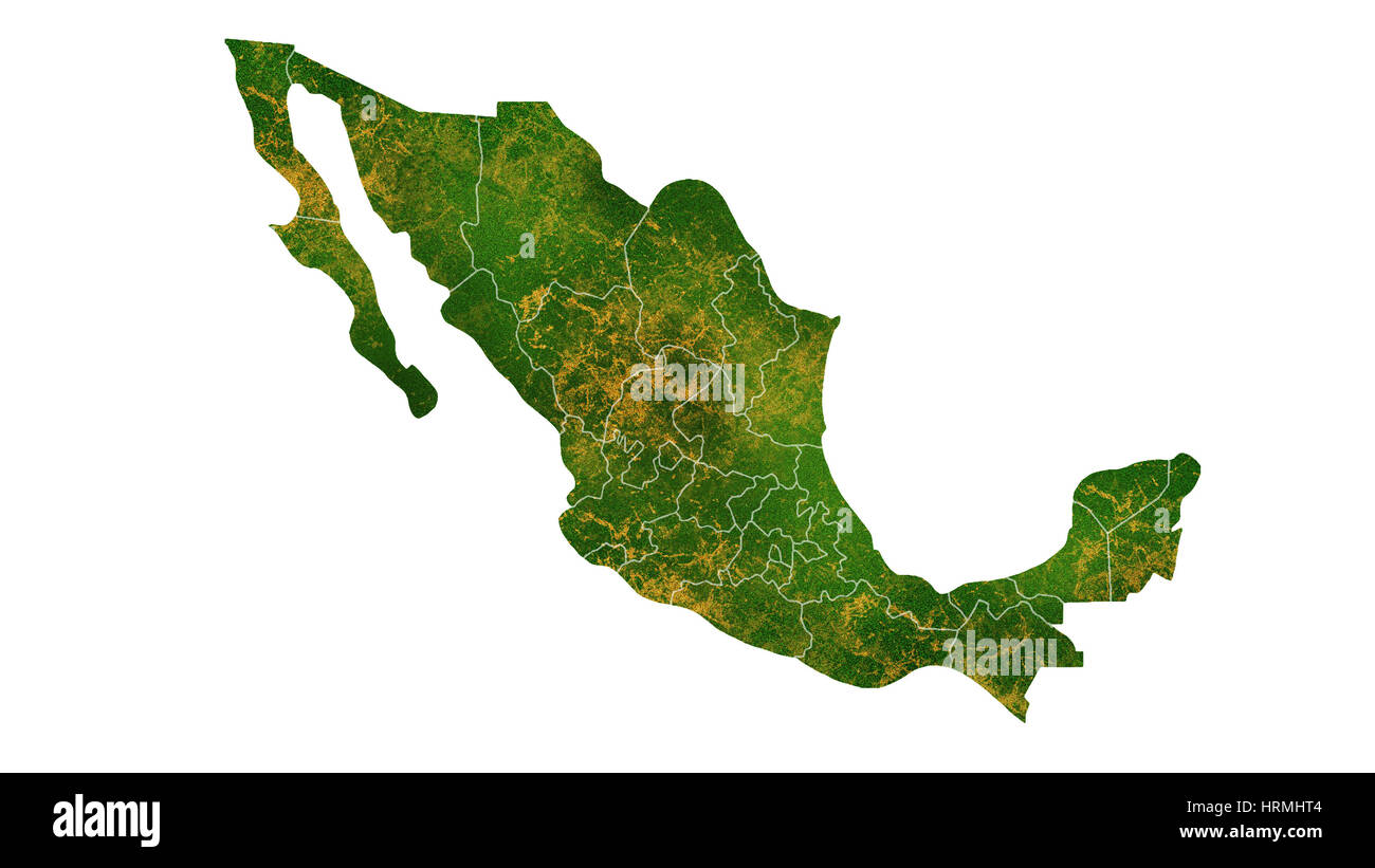 Mexico detailed country map visualization Stock Photo - Alamy