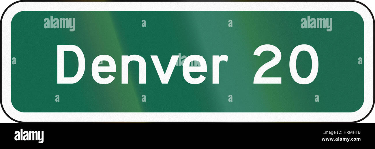 United States MUTCD guide road sign - Distance sign Stock Photo - Alamy