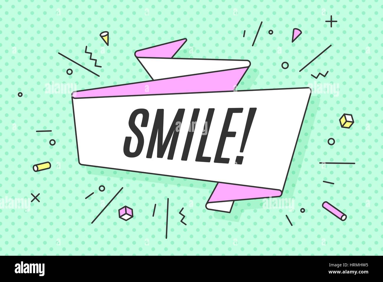 Ribbon banner with text Smile Stock Vector Image & Art - Alamy