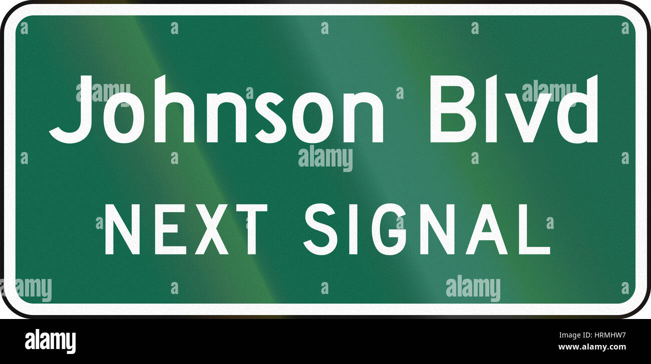 United States MUTCD guide road sign - Destination sign Stock Photo - Alamy