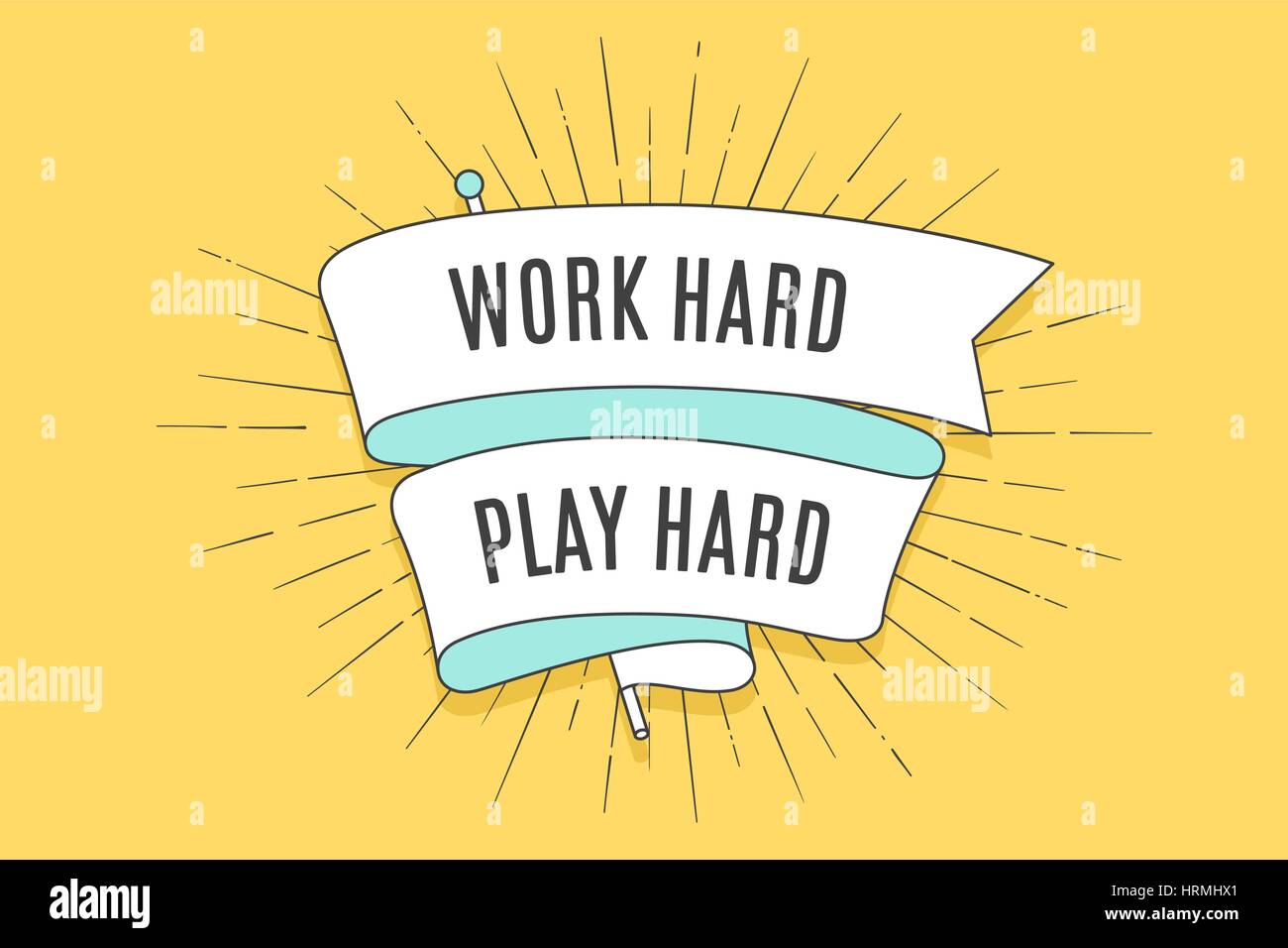 Vintage trendy ribbon with text Work Hard Play Hard Stock Vector Image ...