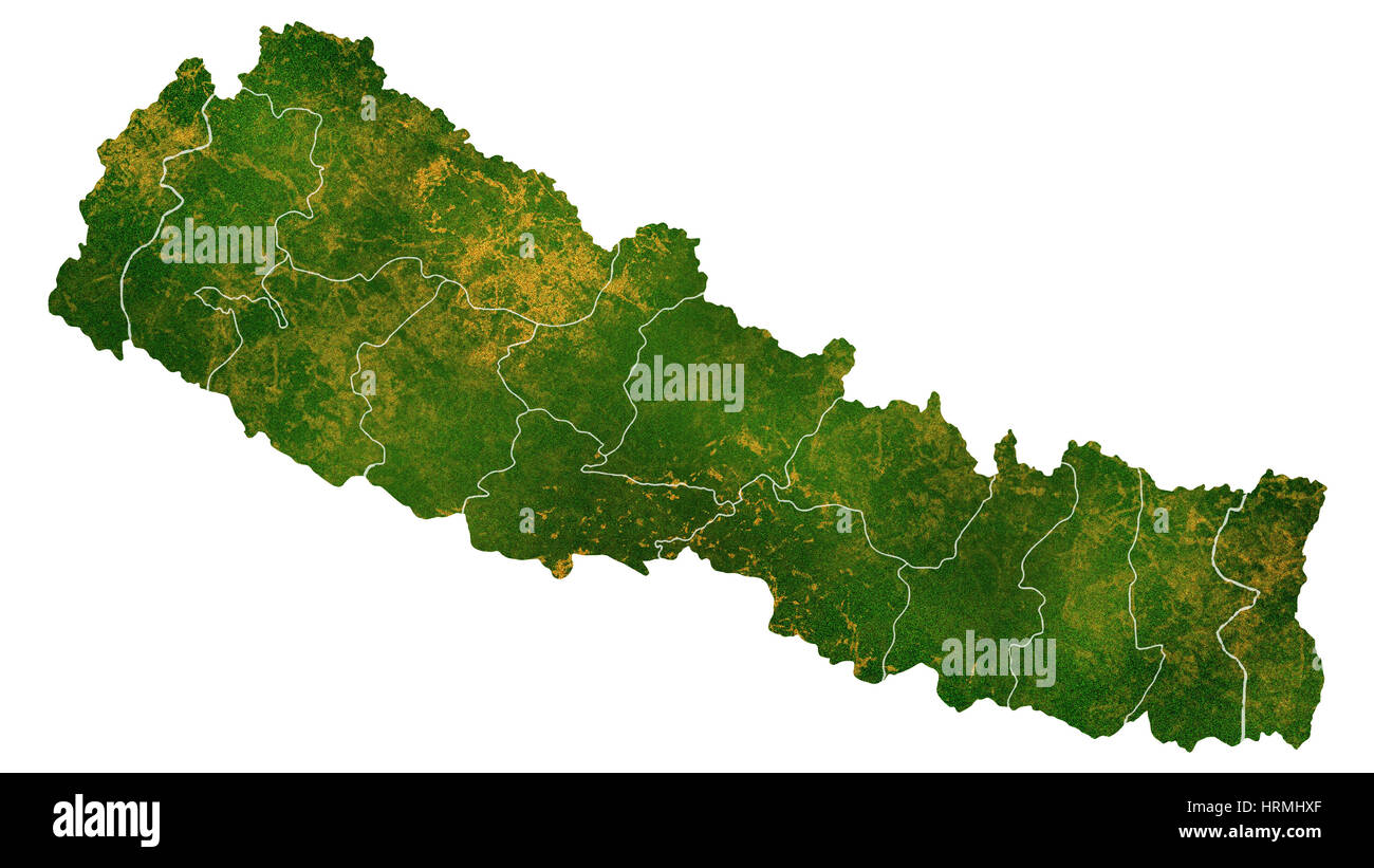 Nepal detailed country map visualization Stock Photo - Alamy