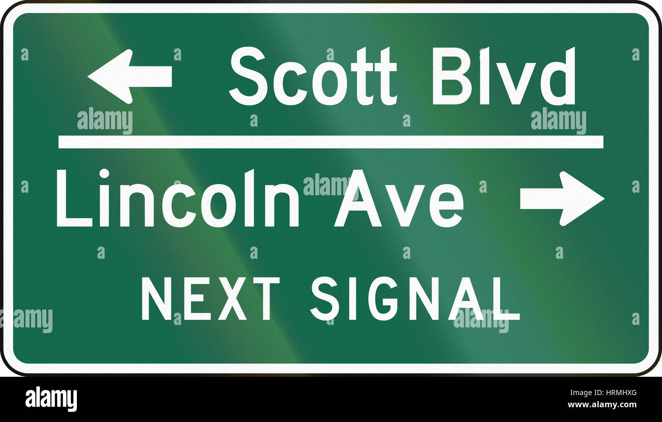 United States MUTCD guide road sign - Destination sign Stock Photo - Alamy