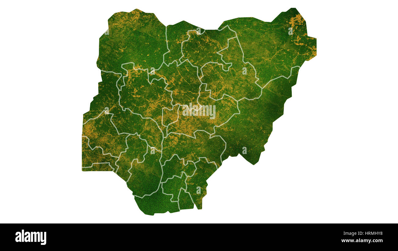 Nigeria detailed country map visualization Stock Photo - Alamy