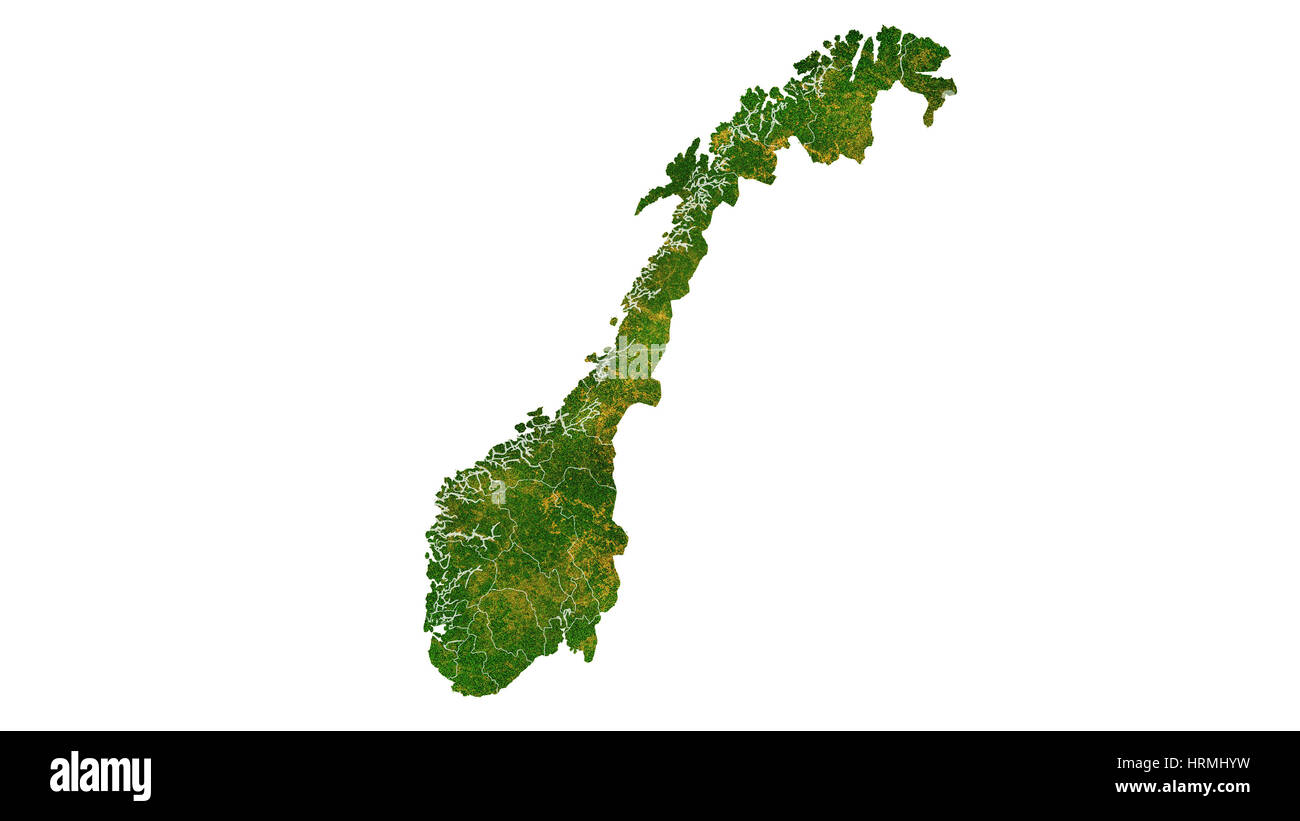 Norway detailed country map visualization Stock Photo - Alamy