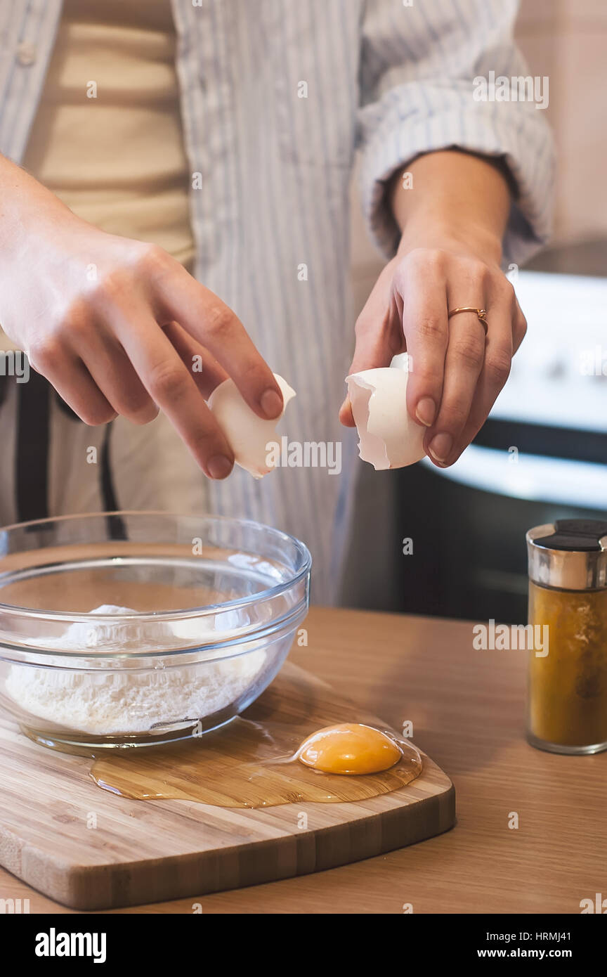 Bad cooking, kitchen disasters, spilled egg Stock Photo - Alamy
