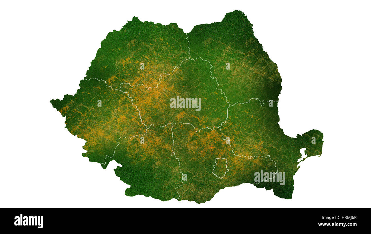 Romania detailed country map visualization Stock Photo - Alamy