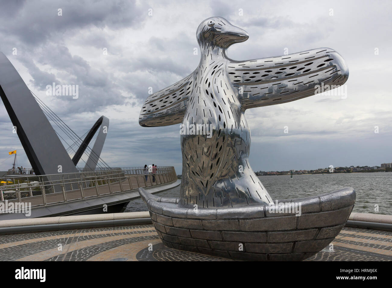 Bird artwork near Elizabeth Bridge, Perth, WA Stock Photo - Alamy