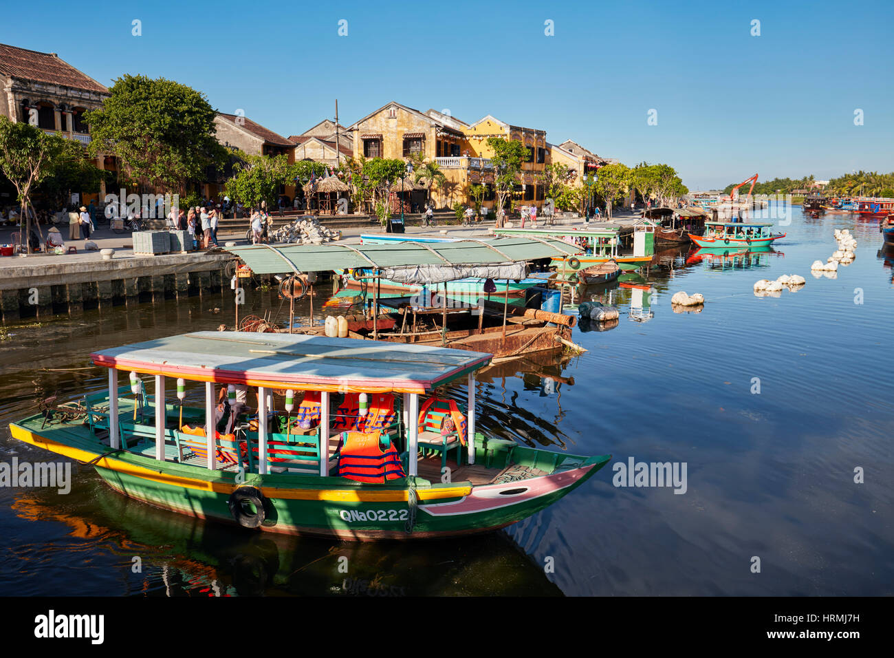 Boats on the Thu Bon River. Hoi An, Quang Nam Province, Vietnam Stock ...