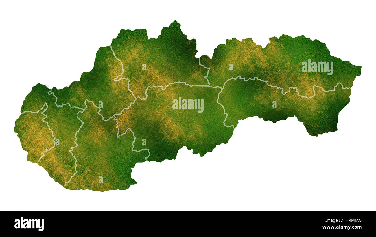Slovakia detailed country map visualization Stock Photo - Alamy