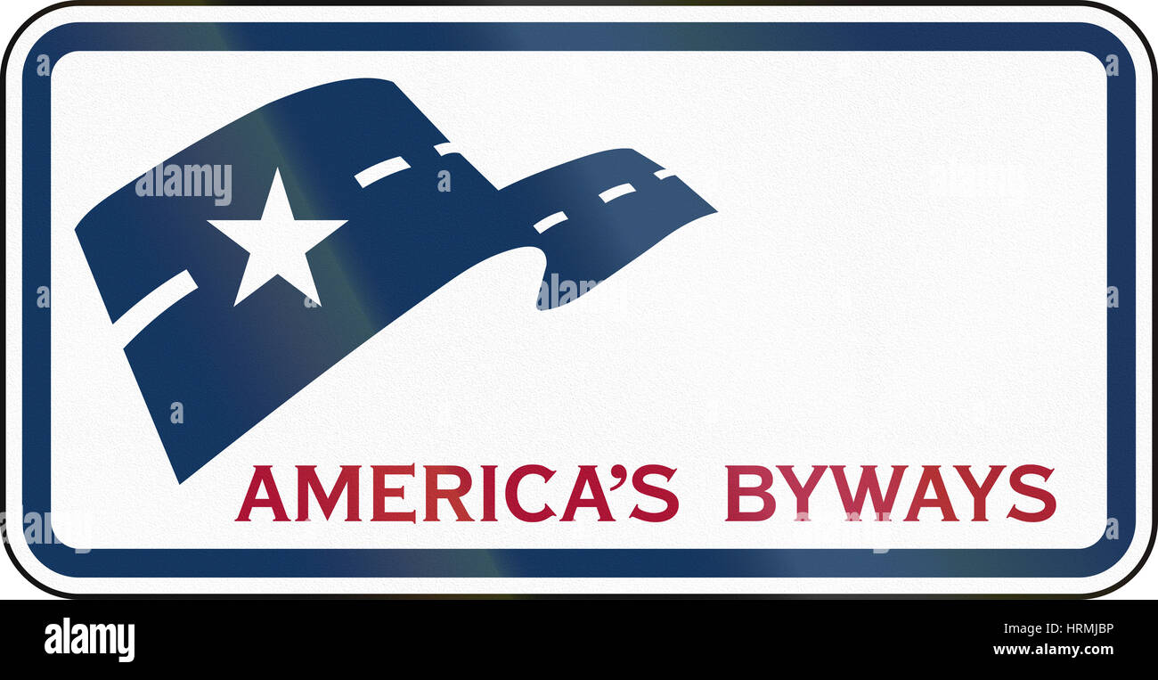 United States MUTCD guide road sign - Americas byways Stock Photo - Alamy