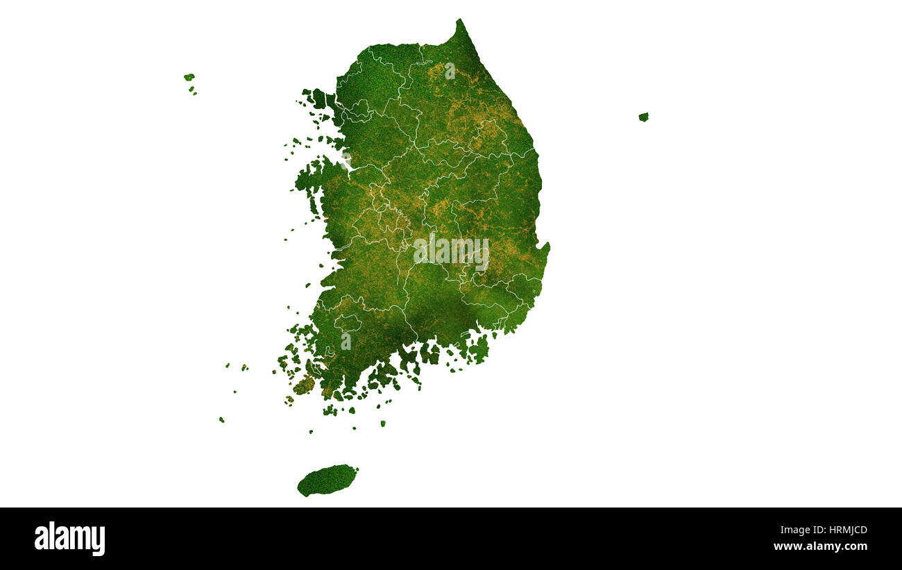 South Korea detailed country map visualization Stock Photo - Alamy