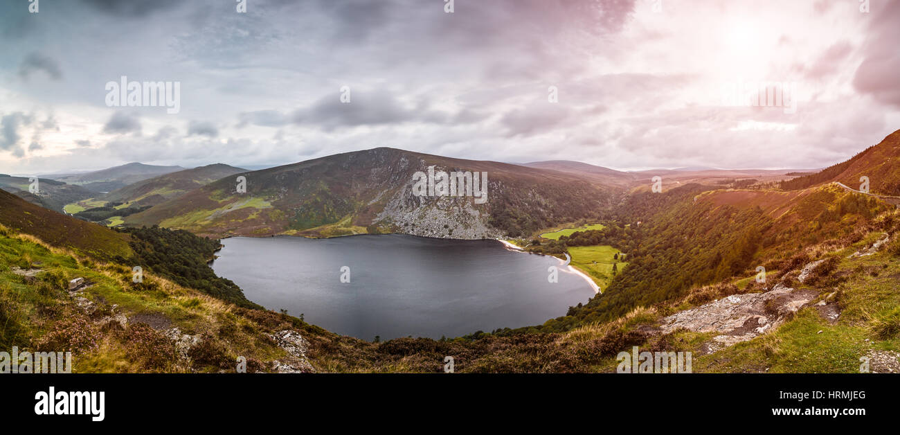 Lough Tay, a small, scenic lake in the Wicklow Mountains in County ...