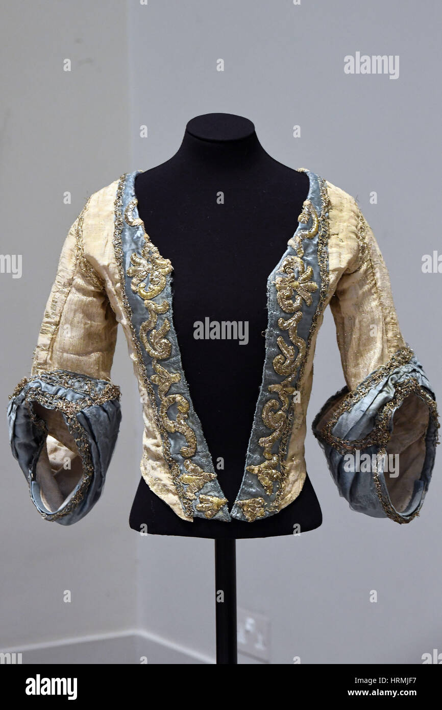 An Italian cream and silver tinsel brocade, 'bodice of a theatre ...