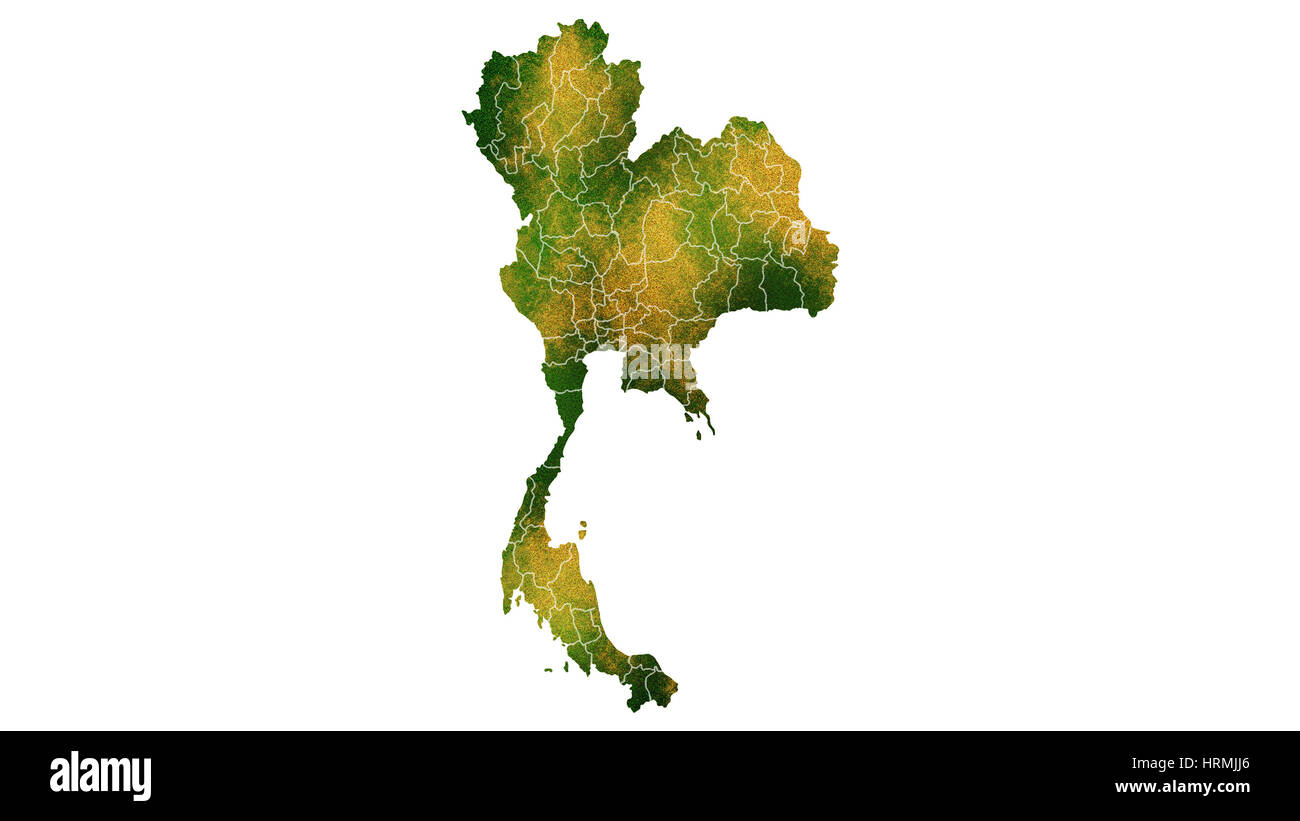 Thailand detailed country map visualization Stock Photo - Alamy
