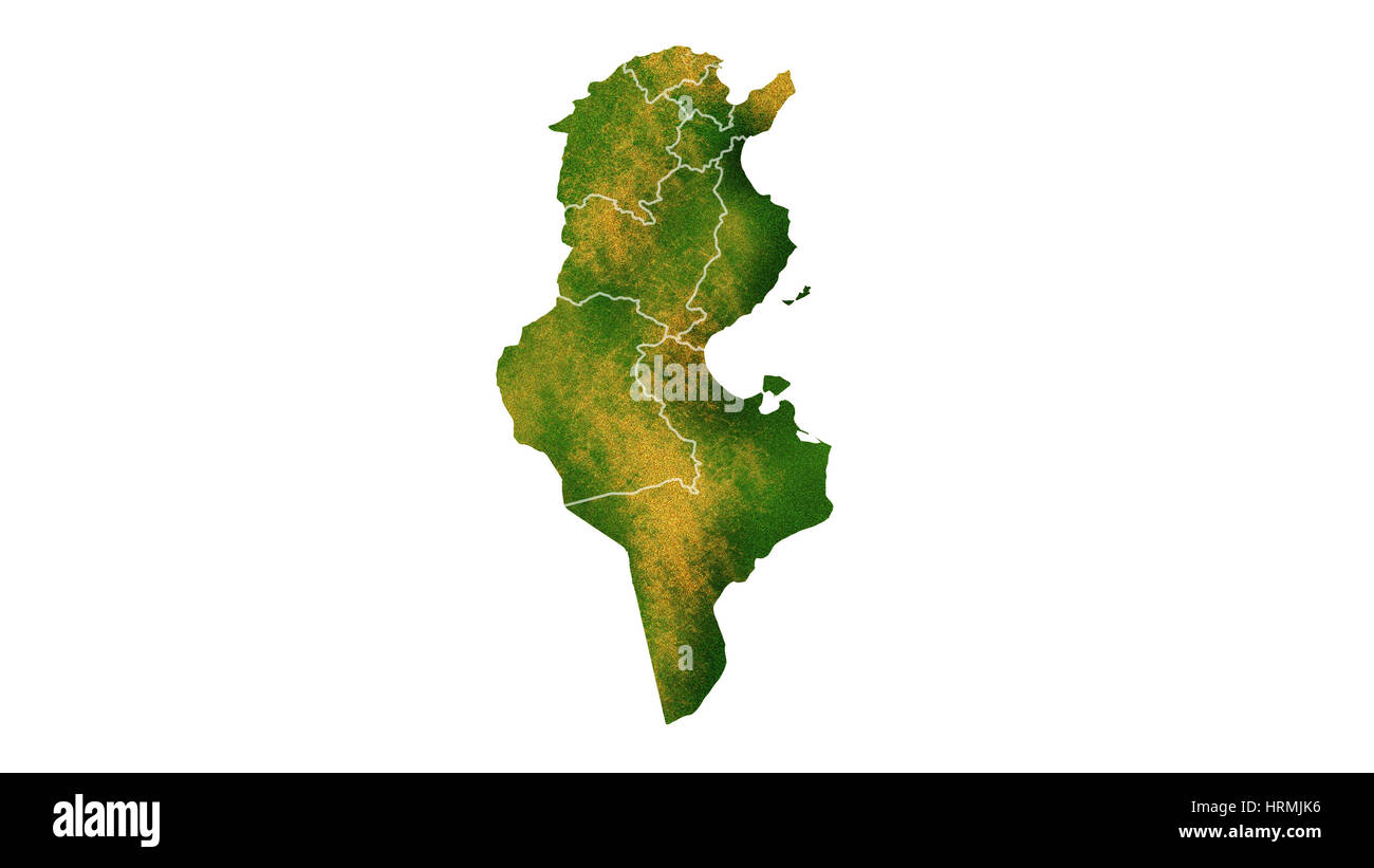Tunisia detailed country map visualization Stock Photo - Alamy