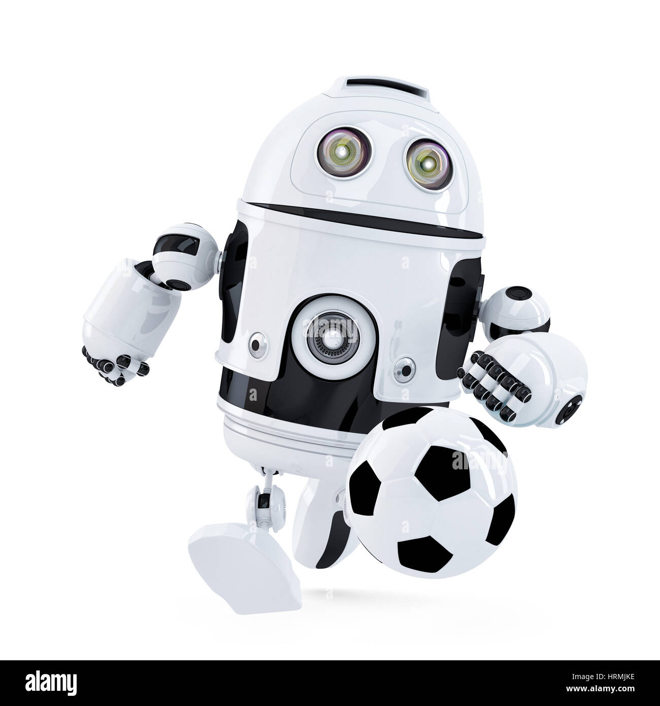 Robot playing football. Isolated. Contains clipping path Stock Photo ...