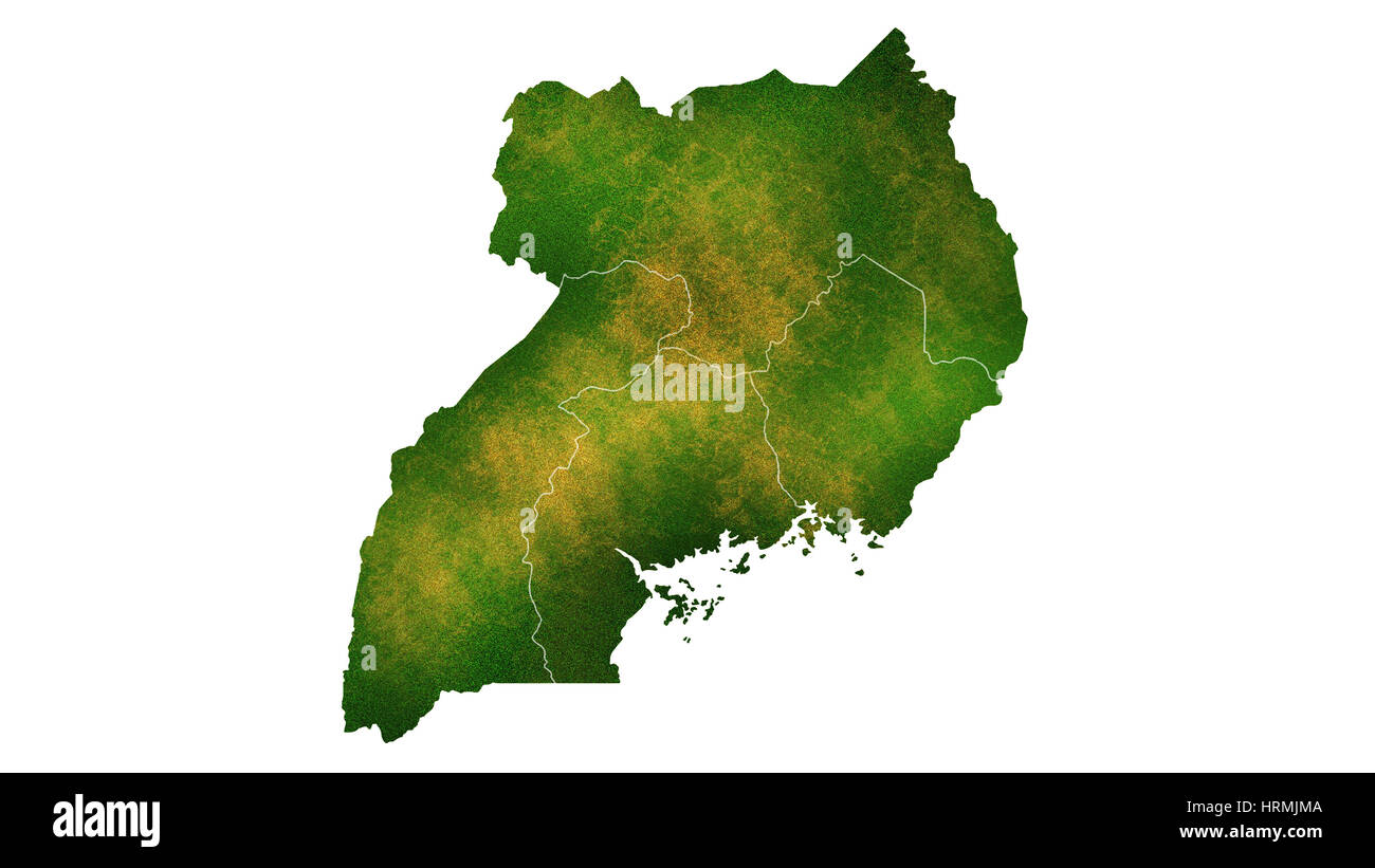 Uganda detailed country map visualization Stock Photo - Alamy