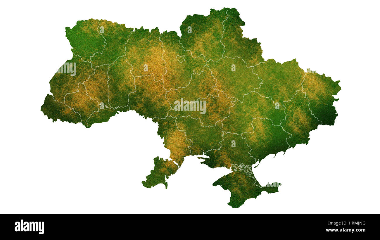 Ukraine detailed country map visualization Stock Photo - Alamy