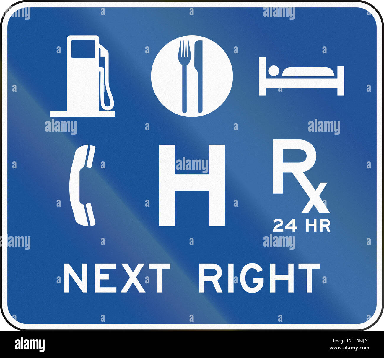 United States MUTCD guide road sign - Services Stock Photo - Alamy