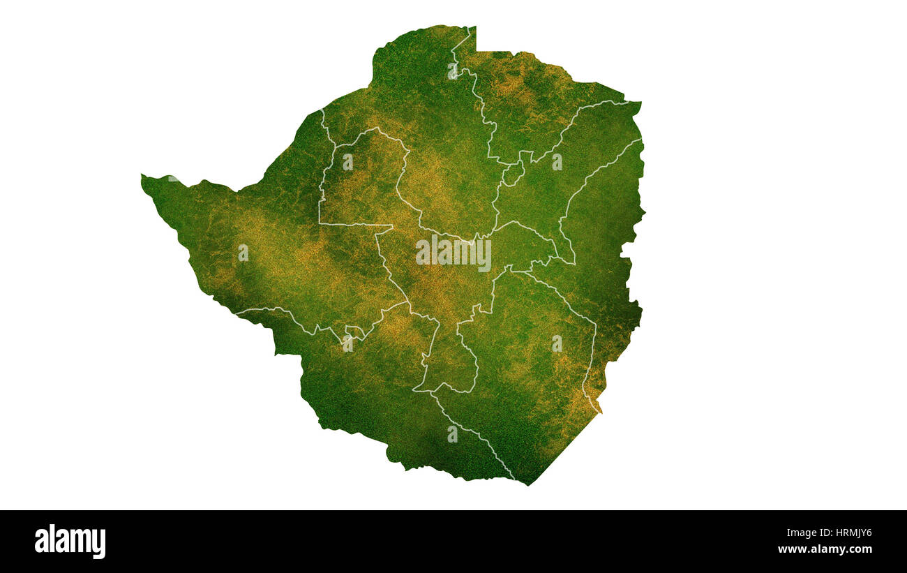 Zimbabwe detailed country map visualization Stock Photo - Alamy