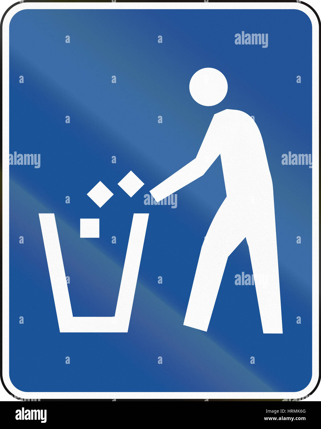 United States MUTCD road road sign - Trash can Stock Photo - Alamy