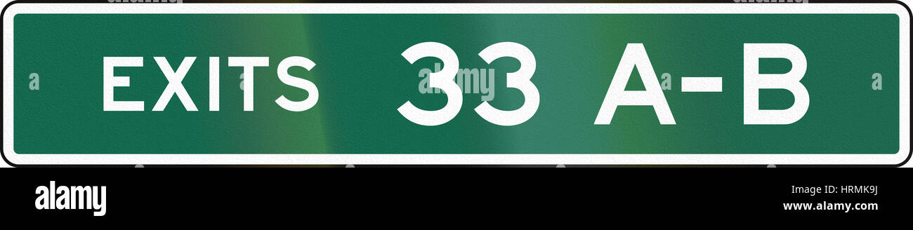 United States MUTCD road sign - Exits Stock Photo - Alamy