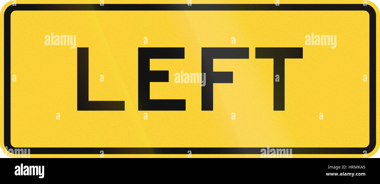 United States MUTCD road sign - Left Stock Photo - Alamy