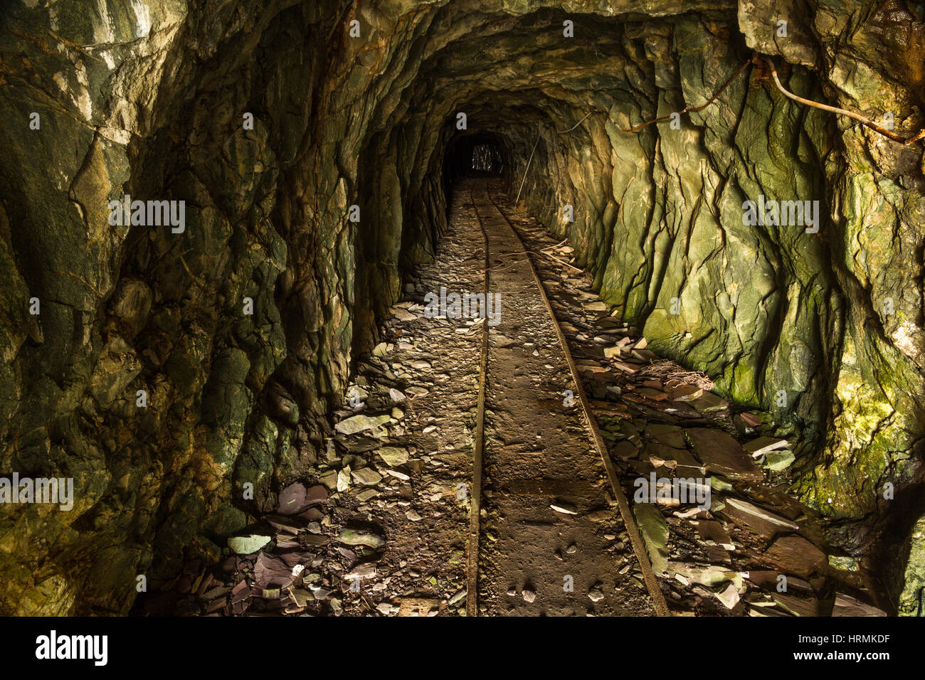 Mine Adit with rails still on the floor Stock Photo - Alamy