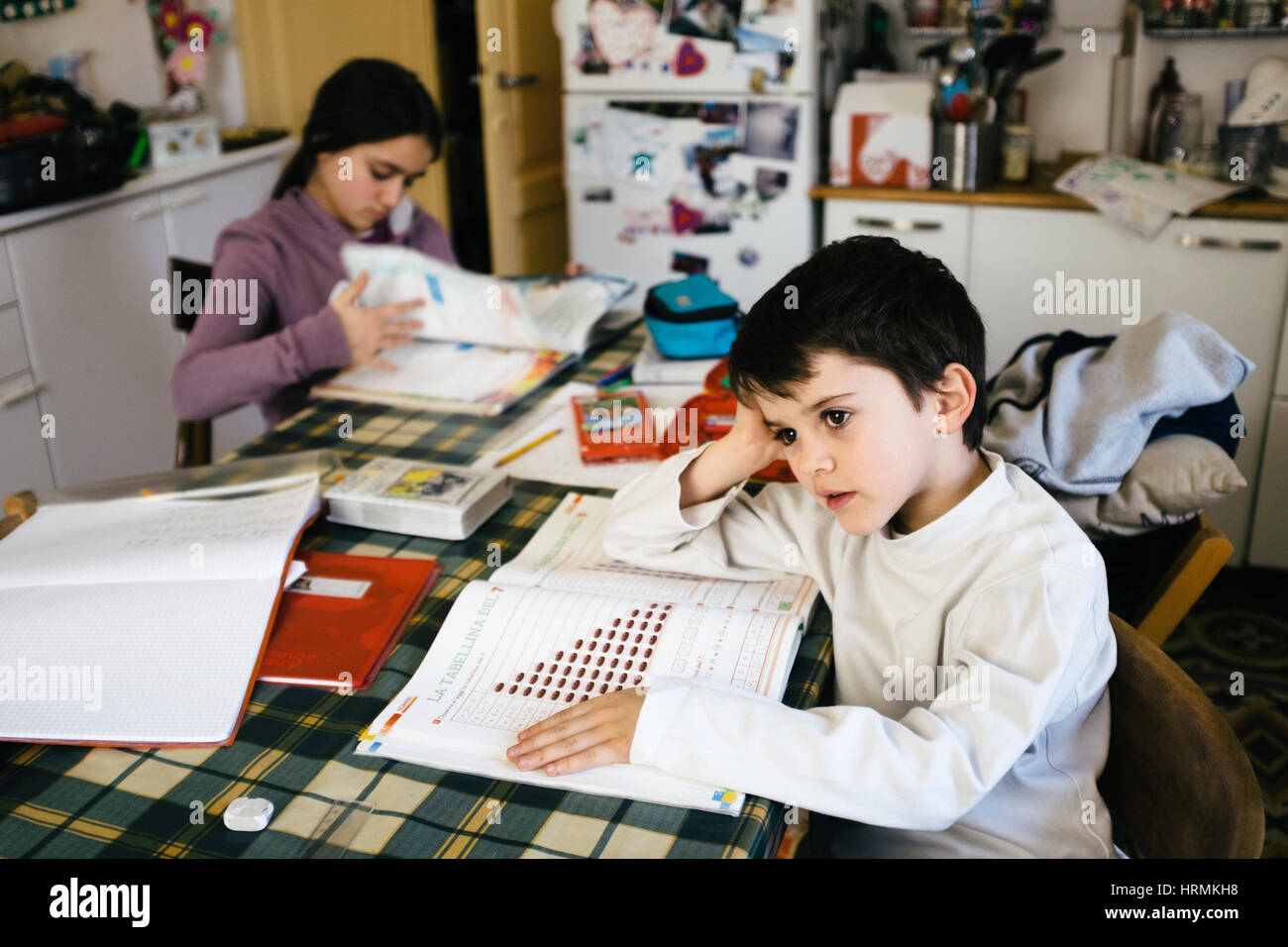 Children do homework Stock Photo - Alamy