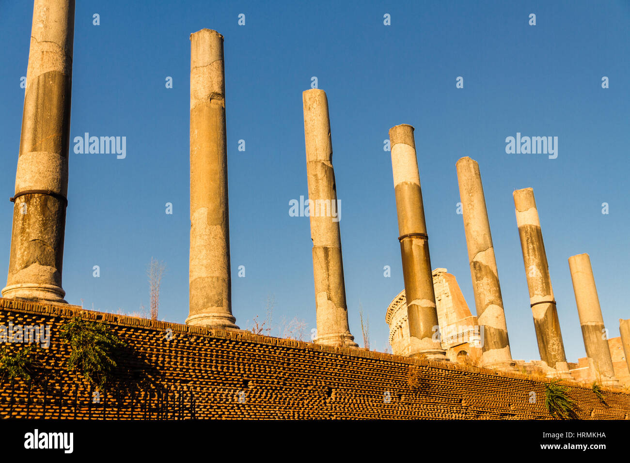Line of Roman Columns in Rome against blue sky Stock Photo - Alamy